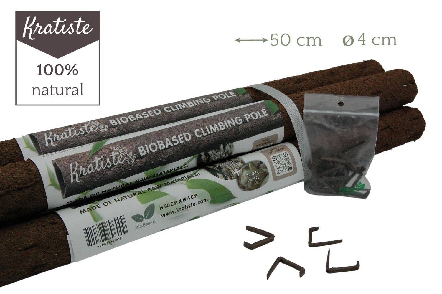 Kratiste - biodegradable pole + clips — Plant Wholesale FlorAccess